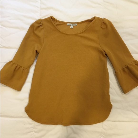 Green Envelope | Tops | Mustard Colored Half Sleeve Formal Top | Poshmark